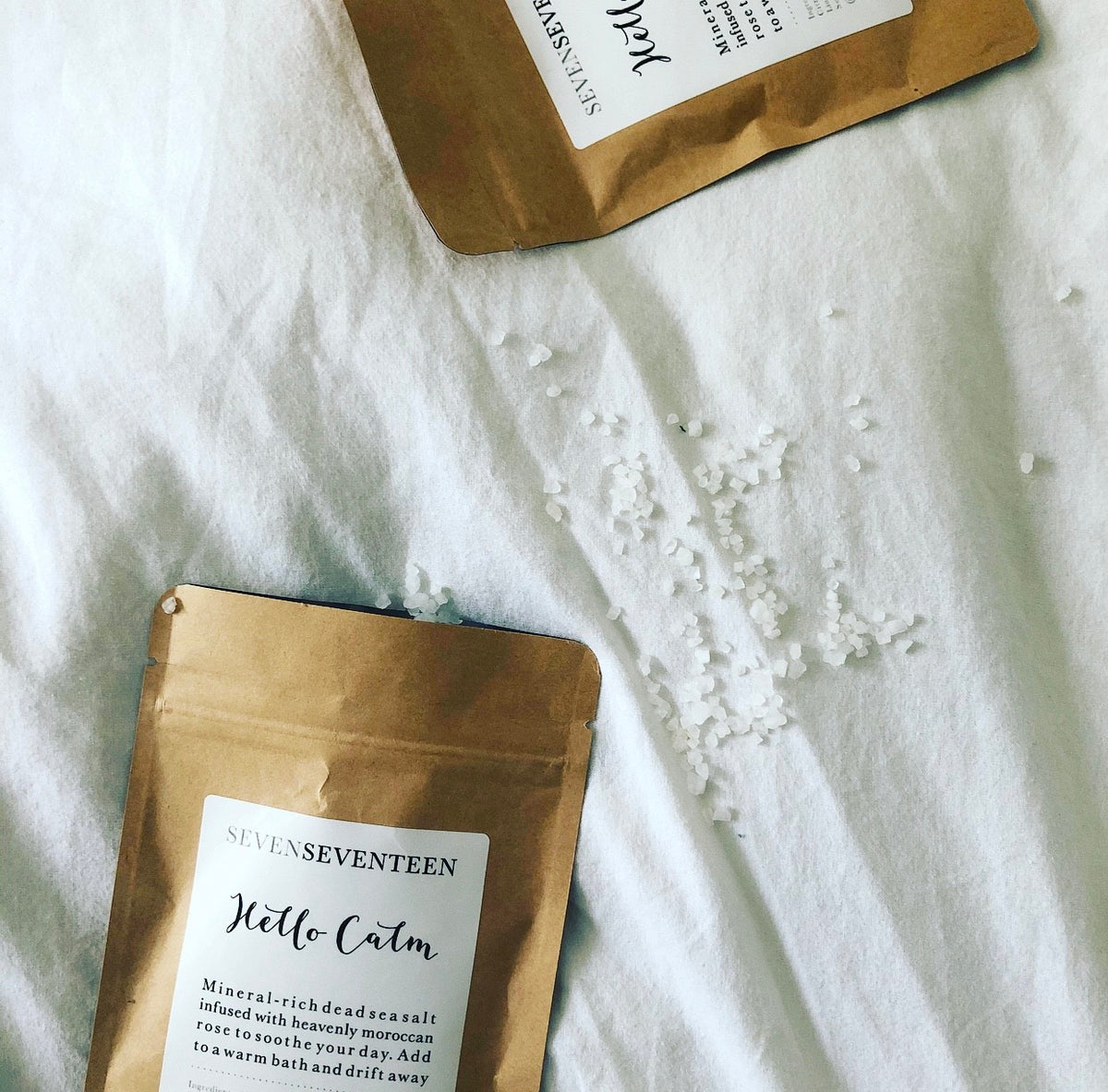 Hello Calm / Moroccan rose bath salts sachet | Seven Seventeen